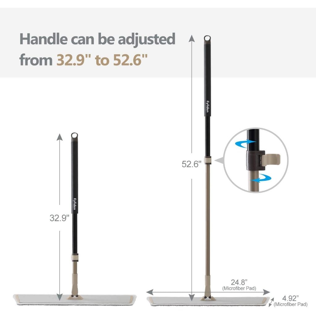 Lightweight Aluminum Plate Flat Mop - 2 Reusable Floor Mop Pads & 1 ...