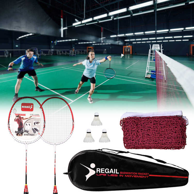 2 Player Racquet Set Na May 3 Shuttle Carrying Bag At Badminton Net ...