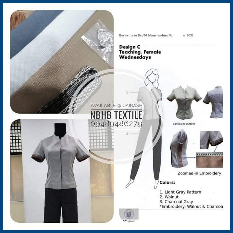 Fabric For Female Deped Teacher Uniform Original and Complete Set ...
