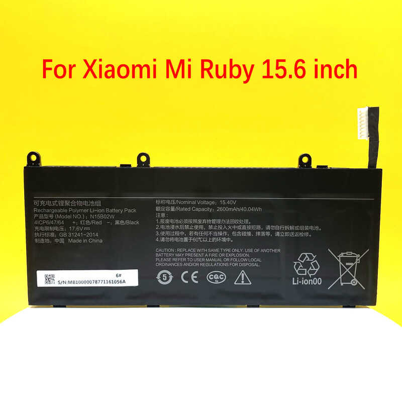 Bagong Baterya ng Laptop PARA Xiaomi Mi Ruby 15.6 pulgada Timi TM1703 ...