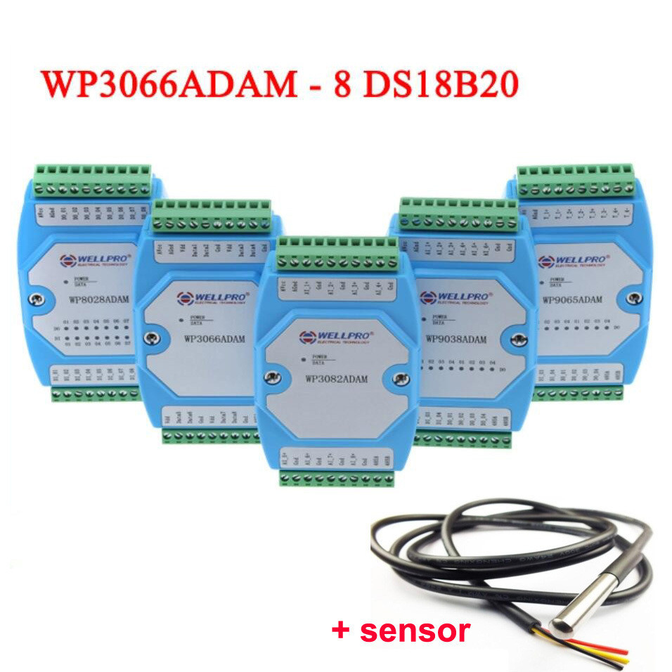 8 channel input temperature sensor DS18B20 module RS485 RTU MODBUS WP3066ADAM | Shopee Philippines