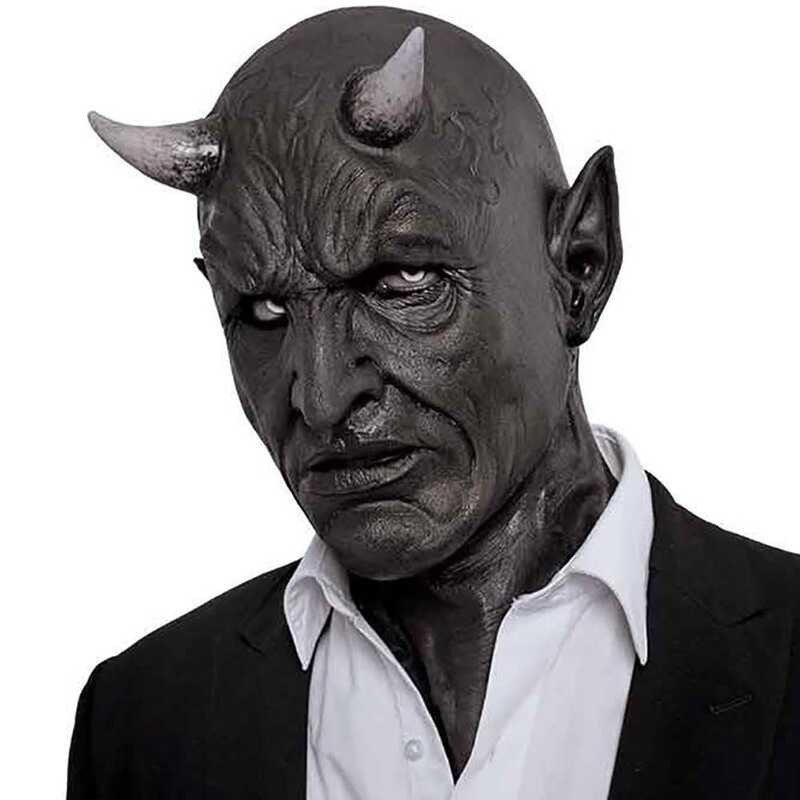 2025 Horn Mask Cosplay Horror Devil Killer Latex Headset Halloween ...