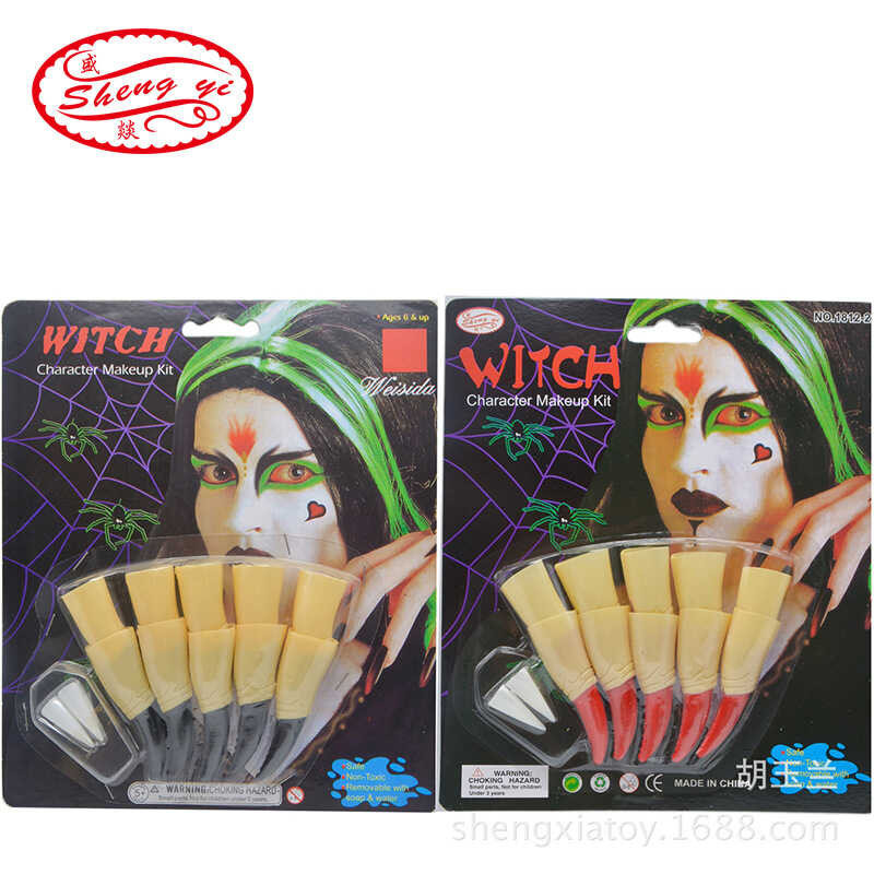 2025 Halloween props, zombie dentures set, sharp witch nails teeth ...