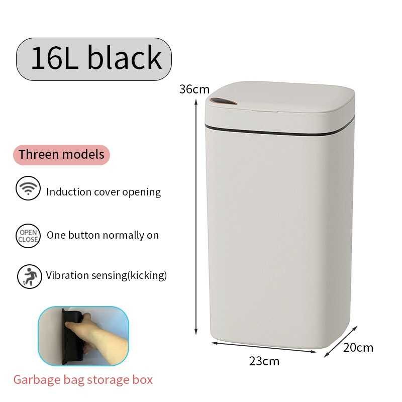 Smart Automatic 14L/16L Bagging Electronic Trash Can Touchless Bathroom ...