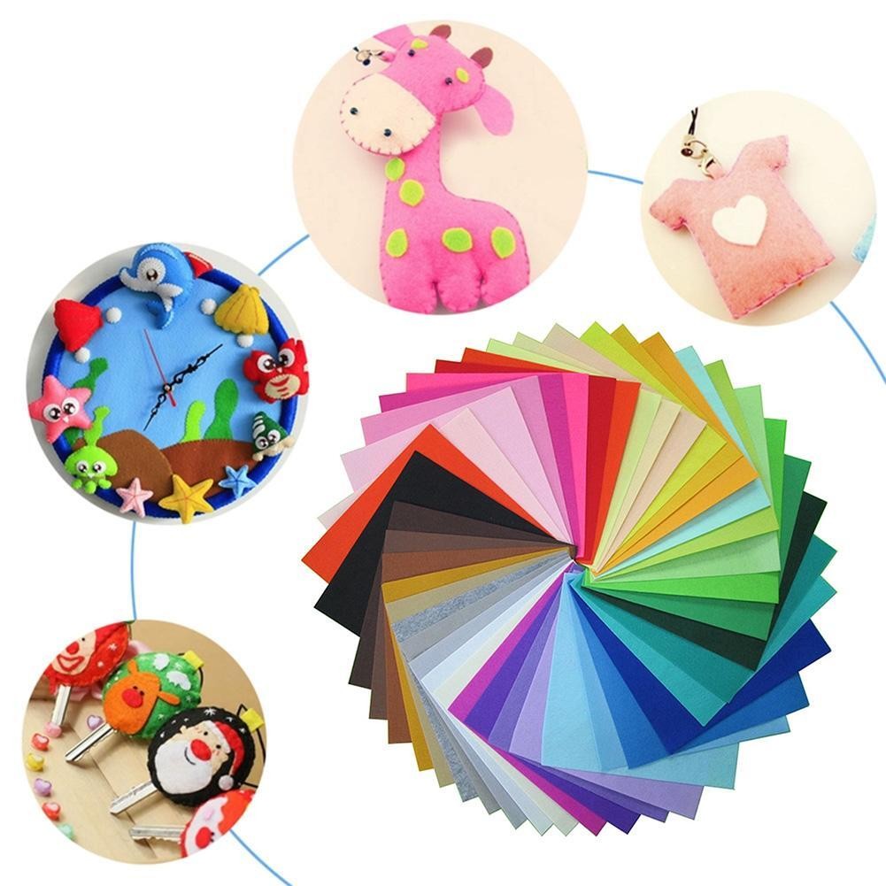 40Pcs Non Woven Felt Polyester Cloth Felt Bundle Sewing Pop Handmade ...