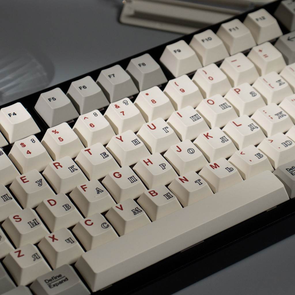 Retro Russian Keycaps hollow font PBT cherry profile 1.7mm thickness ...