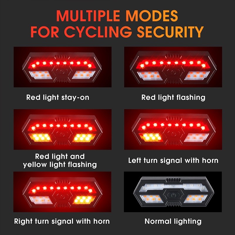 BUCKLOS Bike Signal Light Wireless Remote Control Bicycle Taillight ...