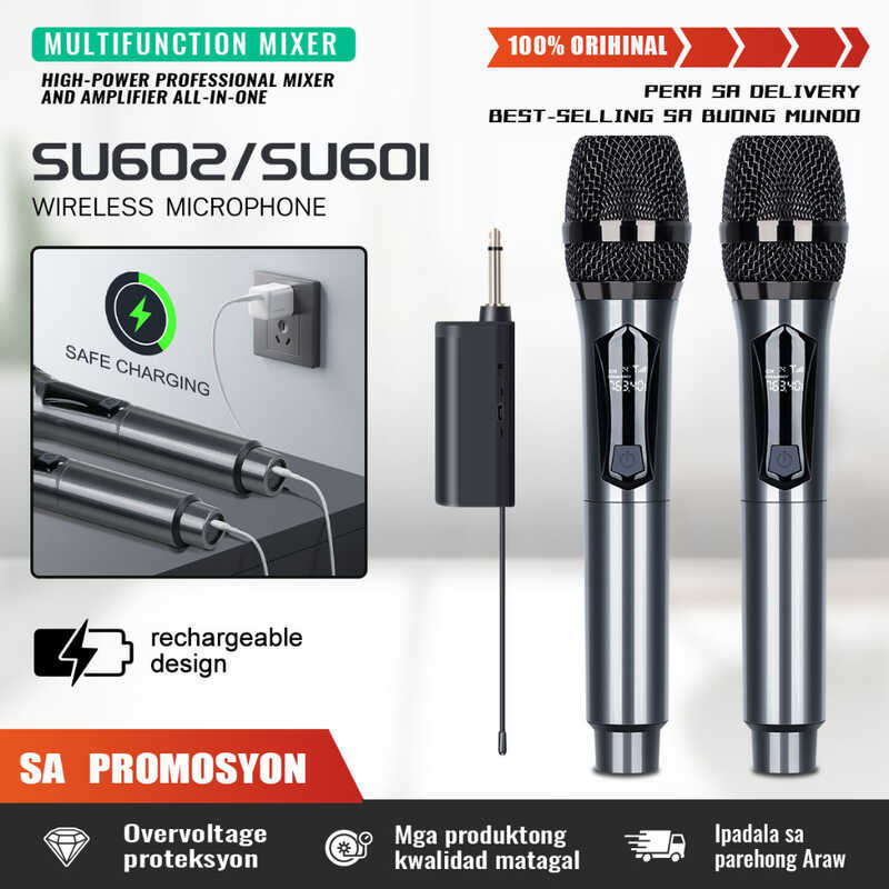 Microphone Wireless Su601/Su602 UHF Charging Microphone 1280Ma ...