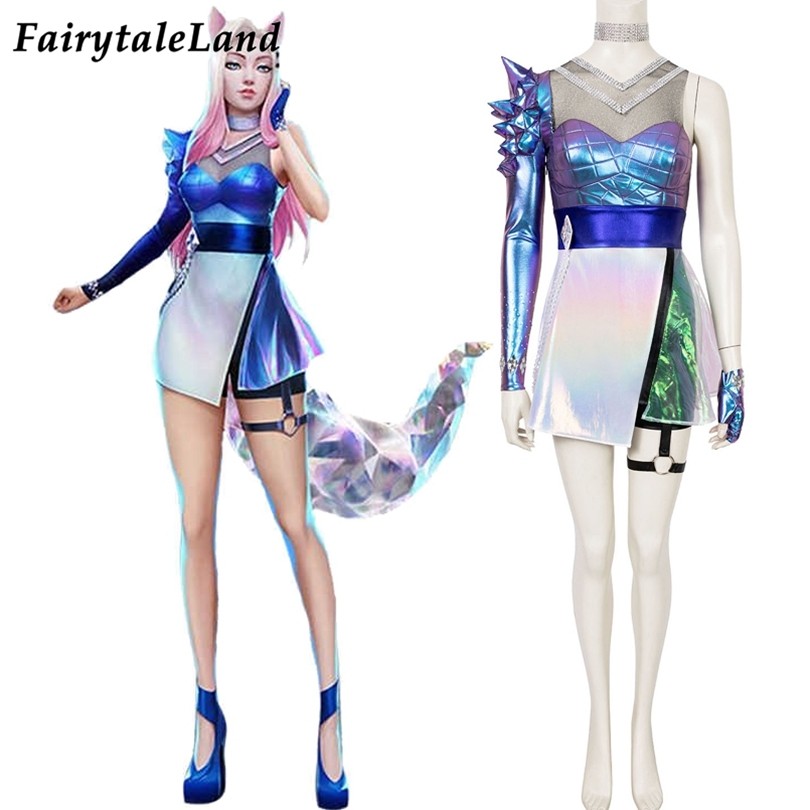 § League Of Legends KDA 2020 S10 Finals Ahri Cosplay Costume LOL K/Da All Out Uniform Carnival ...