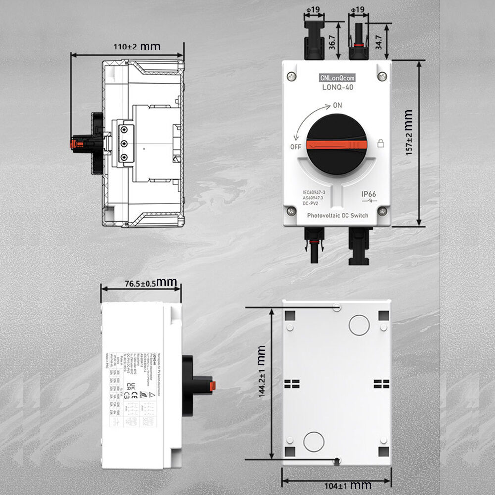 Photovoltaic Electrical Isolator Solar Switch PV Photovoltaic DC Switch 1000V 1200v 32A 16A ...