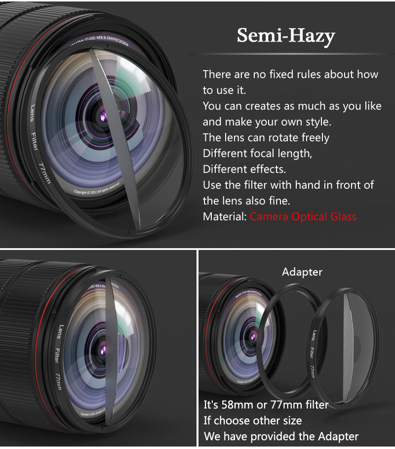 KnightX Semi-Hazy Prism Special Effects Glass Lens Filter Camera ...