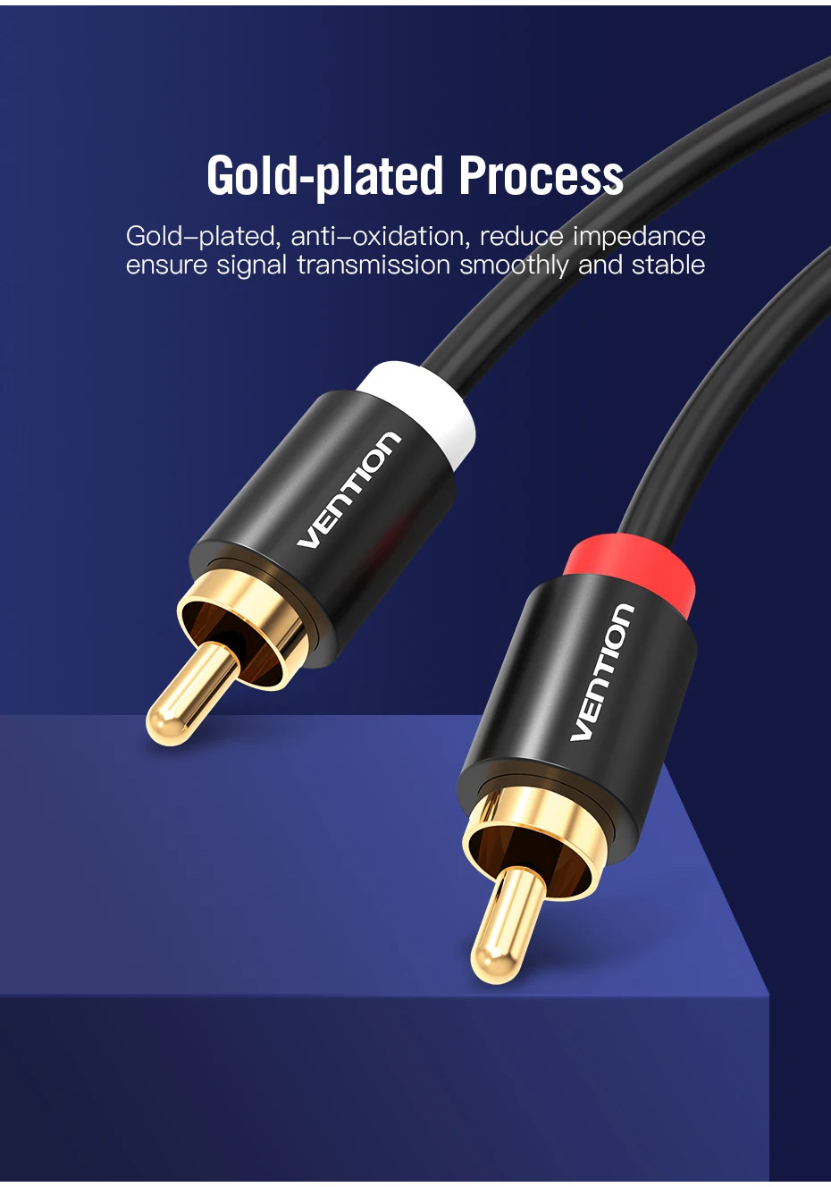 Vention 2 RCA to 2 RCA Cable Male to Male Audio Cable for Home Theater ...
