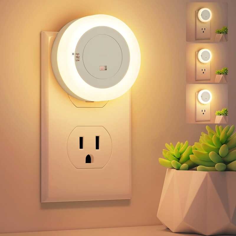 LED Night FOLMATE Lights in, Dimmable Nightlight Plug Into Wall with ...