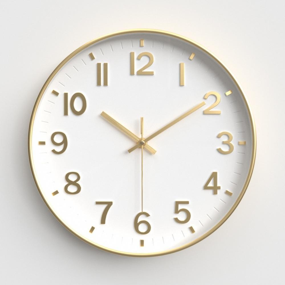Scandinavian Wall Clock – 12-Inch Silent Modern Round Clock with 3D ...