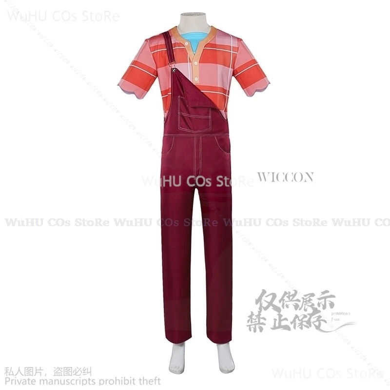 Cosplay Anime Wreck Cartoon Dungarees Roleplay Cos T- Pants Red Costume ...