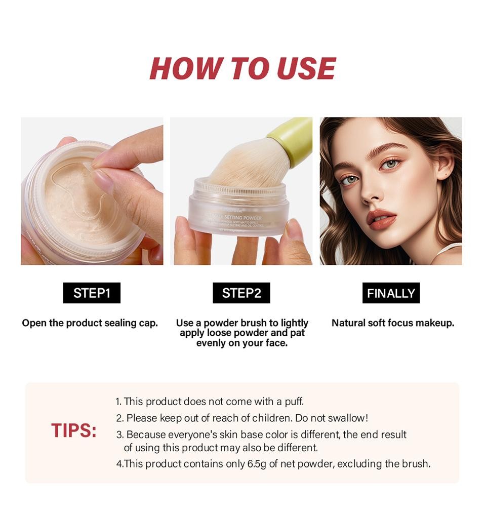 Setting Powder long-Lasting Matte Pink Finish Oil Control and Makeup ...