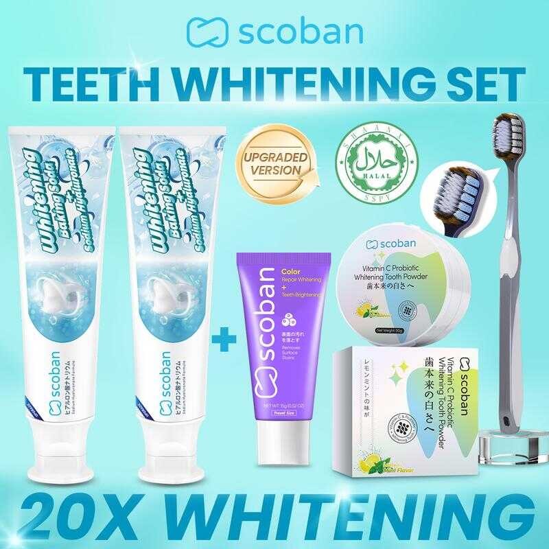 [Upgraded Version] Scoban Teeth Whitening Powder + Toothpaste Vitamin C ...