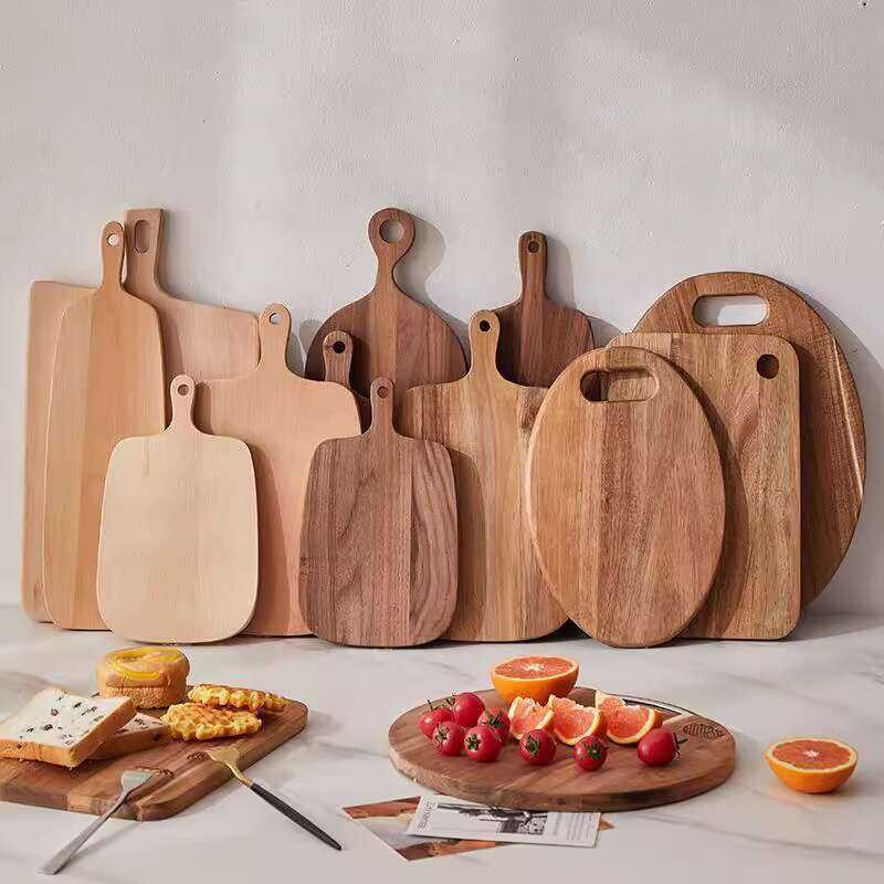 Acacia Irregular Cutting Solid Wood Chopping Cheese Outdoor Camping ...