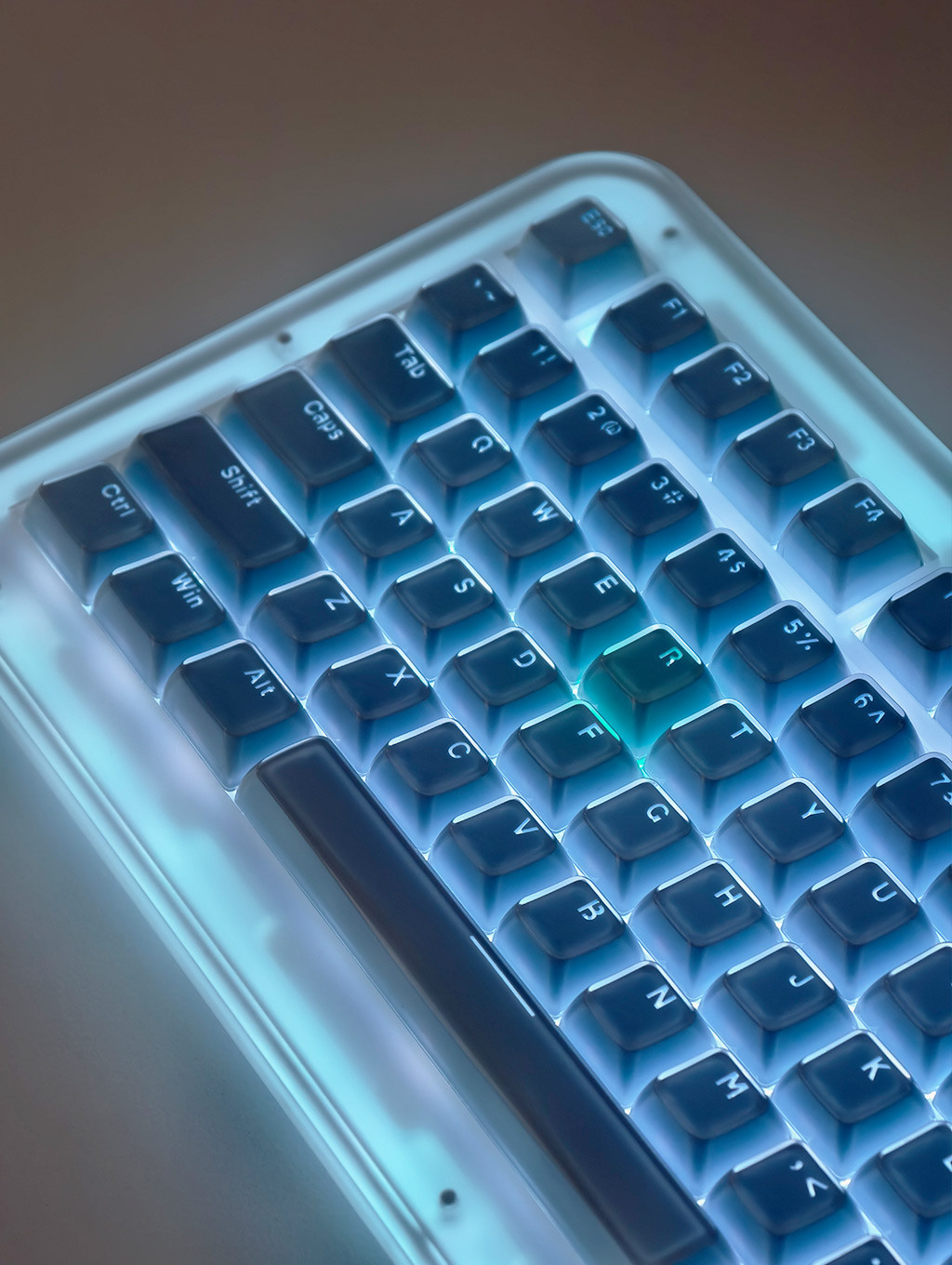 Blue Crystal Keycaps OEM Profile 136 Keys PC PBT Letter Light ...