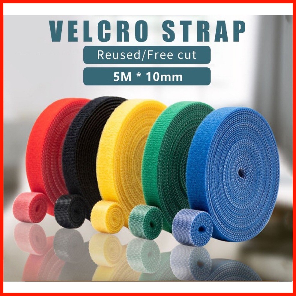 ∨ ☸ Meet 5M Cable Organizer Velcro Cable Ties Strap Reusable Strong ...