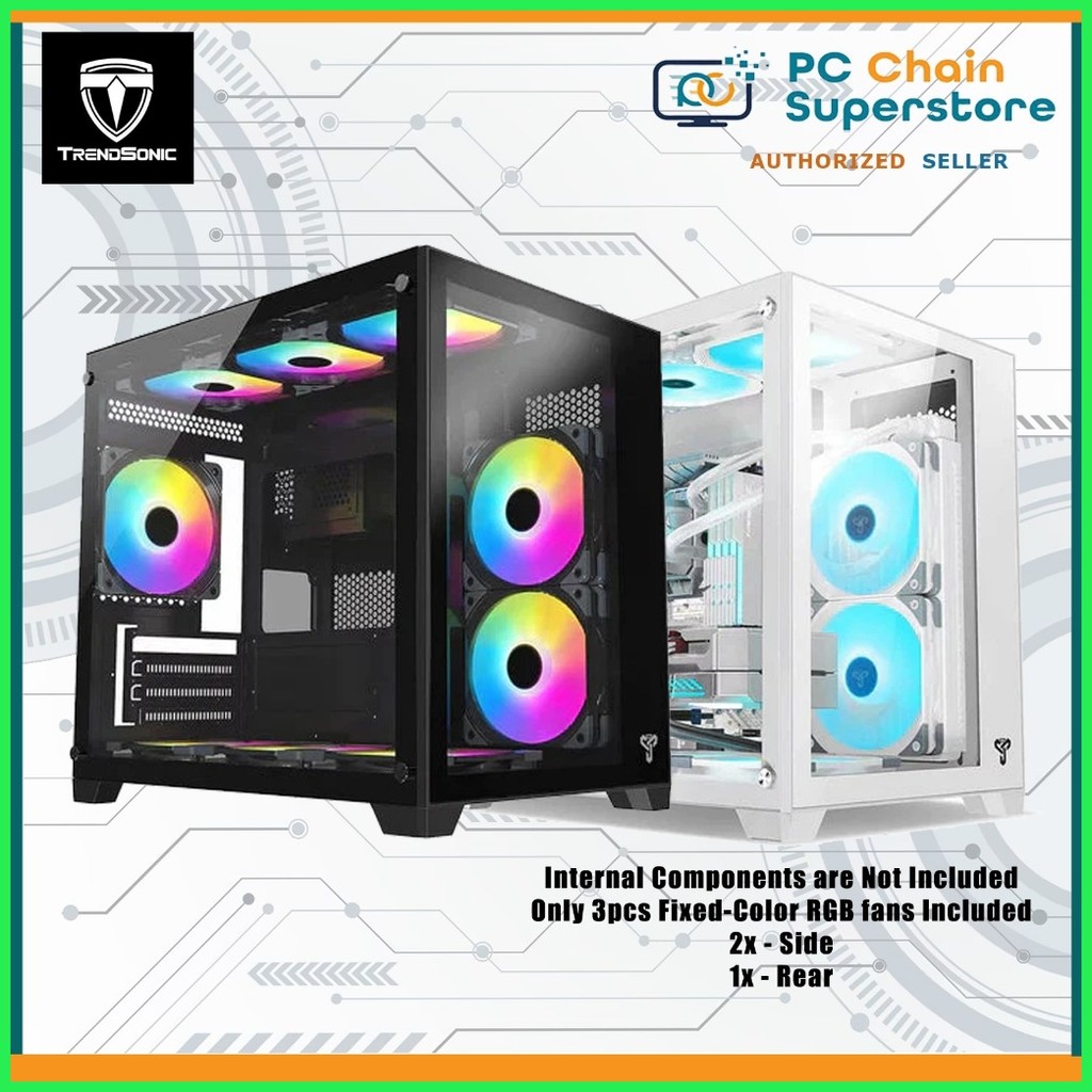 ۩ Trendsonic OLAF OL31M Dual Chamber mATX Case w/ 3x120mm Fixed Color ...
