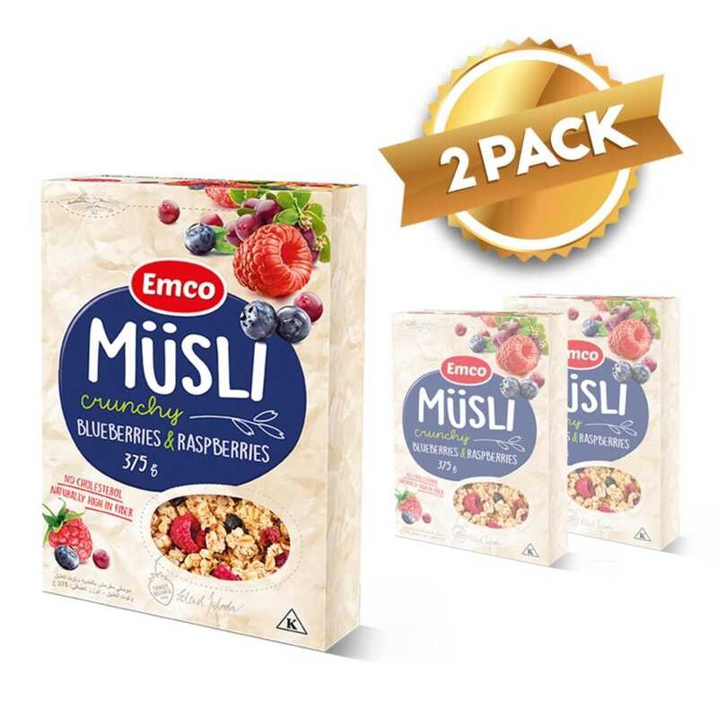 Musli Crunchy Oat Cereal With Blueberries And Raspberries 375G (Pack Of ...
