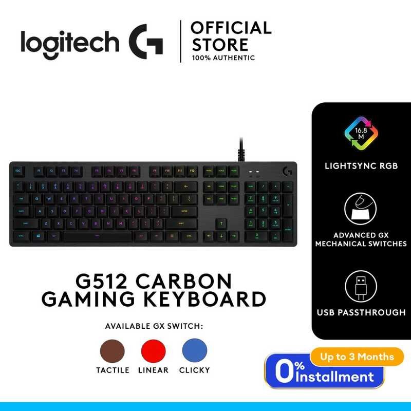 Logitech G512 Carbon Lightsync RGB GX Switch Wired Mechanical Gaming ...