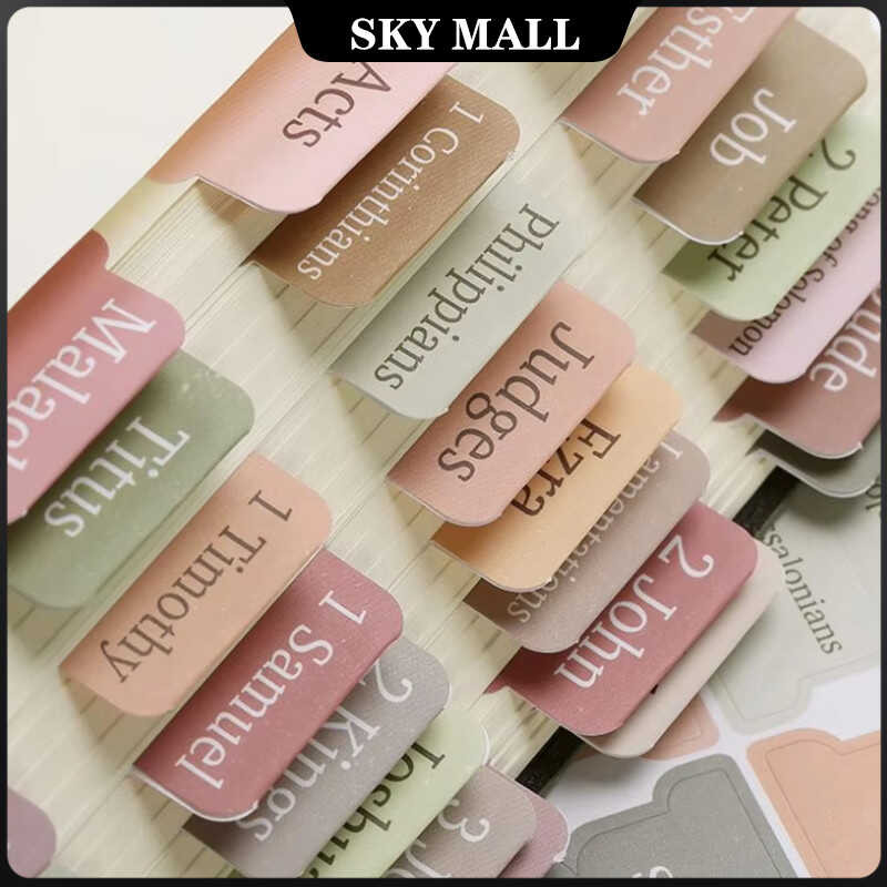 5 Sheets Label Sticker Tabs Index Tab For Study Read Bible Book 731 ...