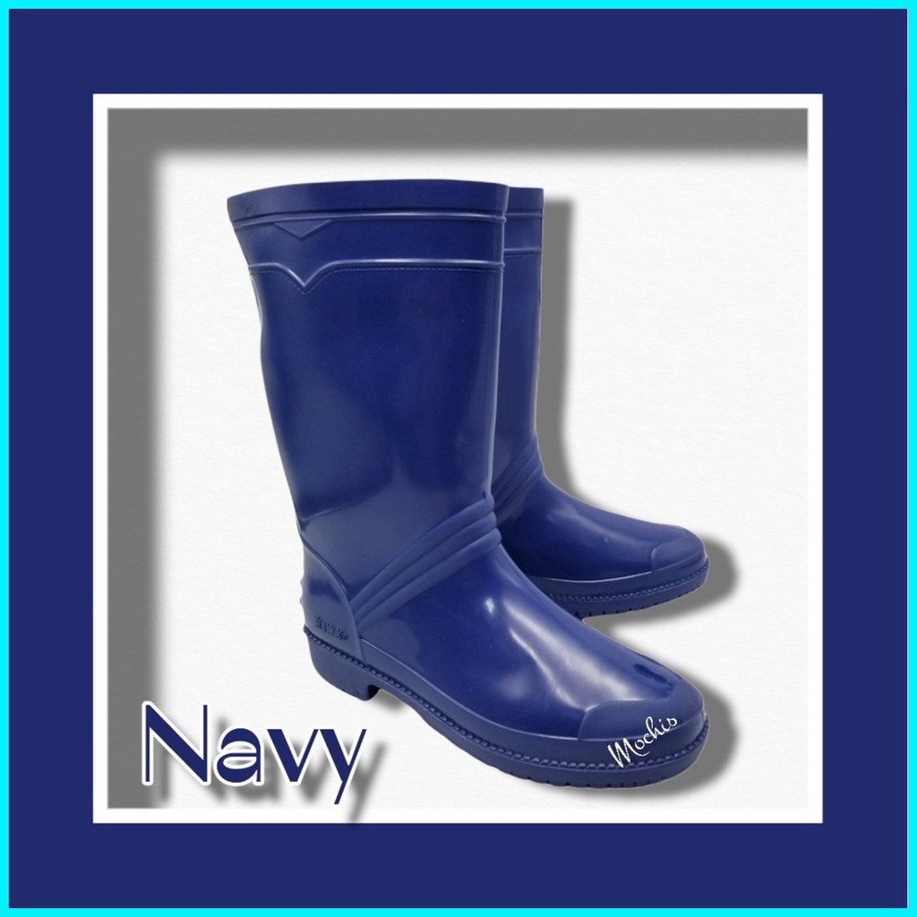Hawk ladies Knee-High Waterproof Rain boots in solid colors (Navy ...