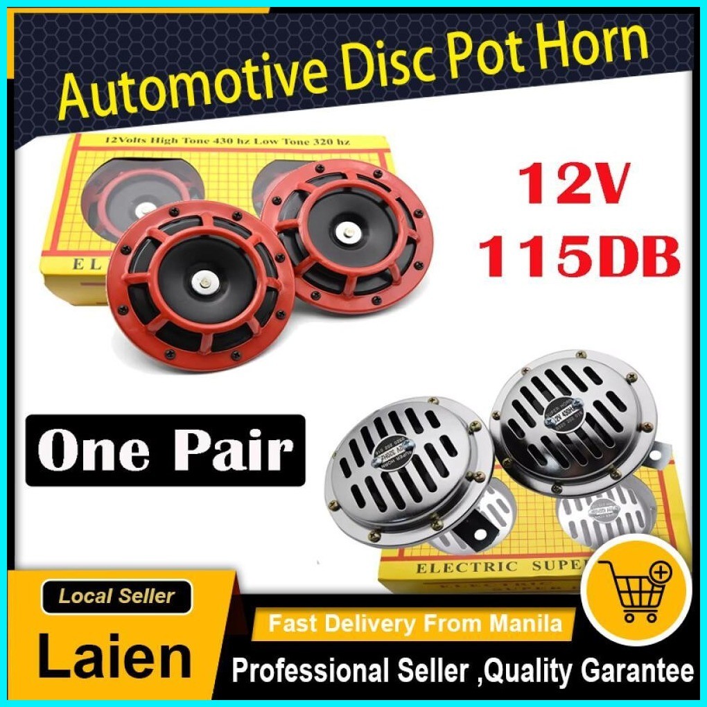 【COD】Car Disc Pot Horn 12V 430Hz Super Loud High Horn With 12V 320Hz ...