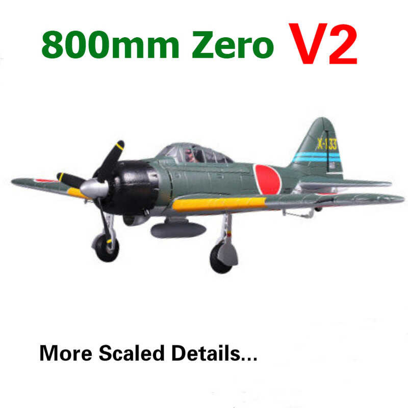 FMS 800Mm Mini Zero Fighter A6m3 V2 Green 4Ch 2S EPO PNP RC Airplane ...