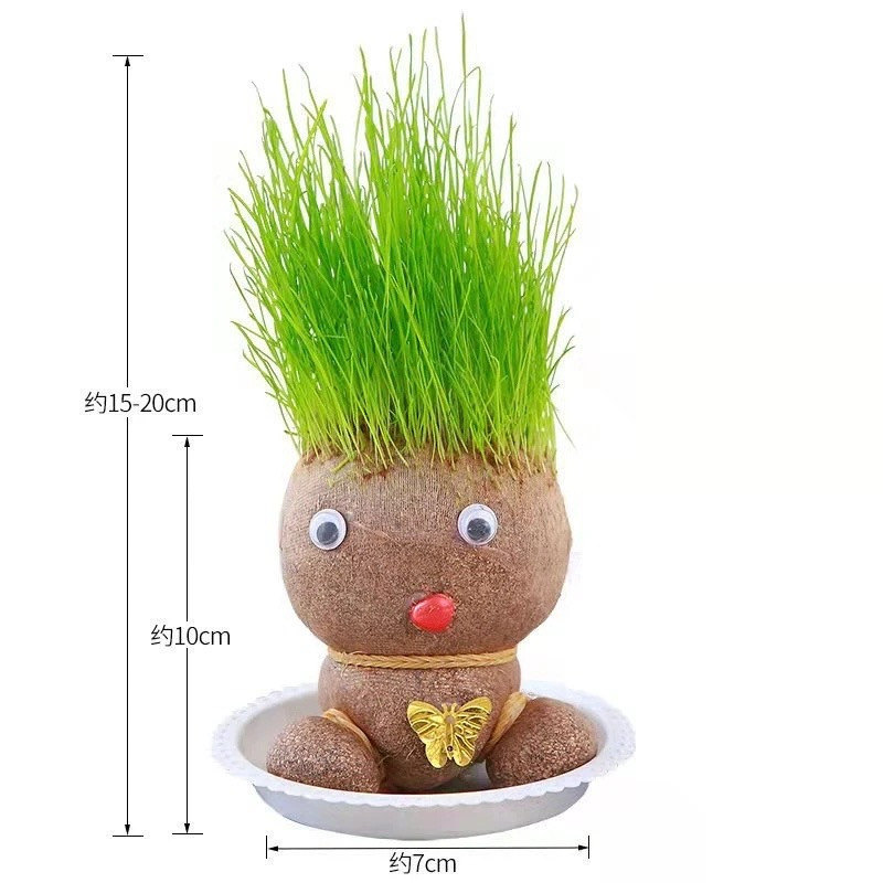 Growing Grass Head Doll Office Table Plant Decor Room Decor Children ...