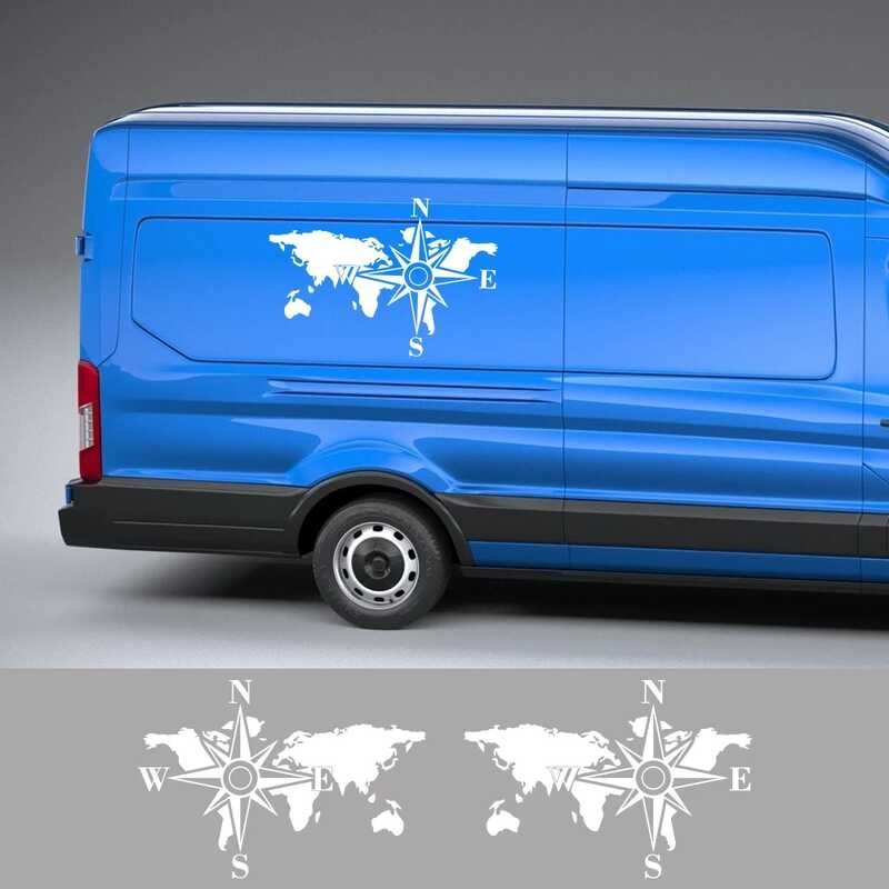 Car Side Body Sticker Graphics Compass Map Edition Decal Para Sa Van ...