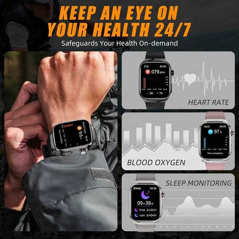 New 2024 Medical Grade Smartwatch ECG Uric Acid Fat Blood Glucose ...