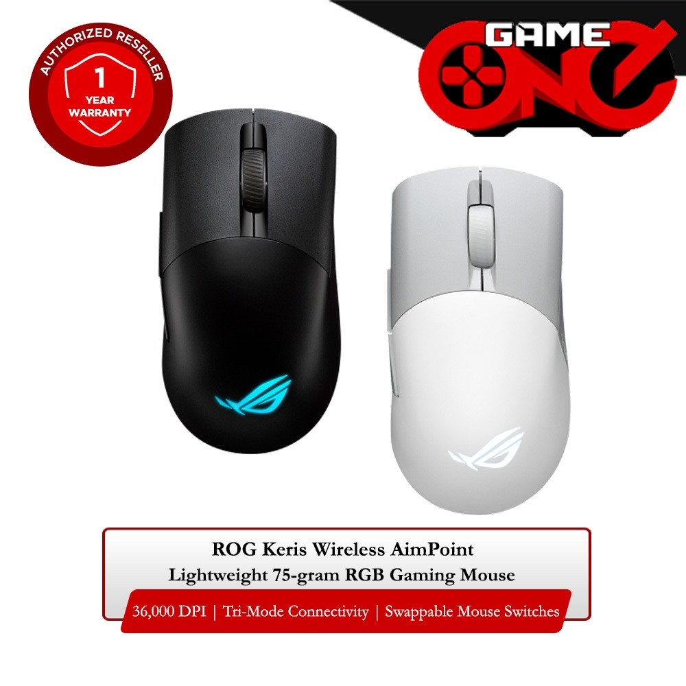 ASUS ROG Keris Wireless Aimpoint Gaming Mouse P709 [White/Black] | Shopee Philippines