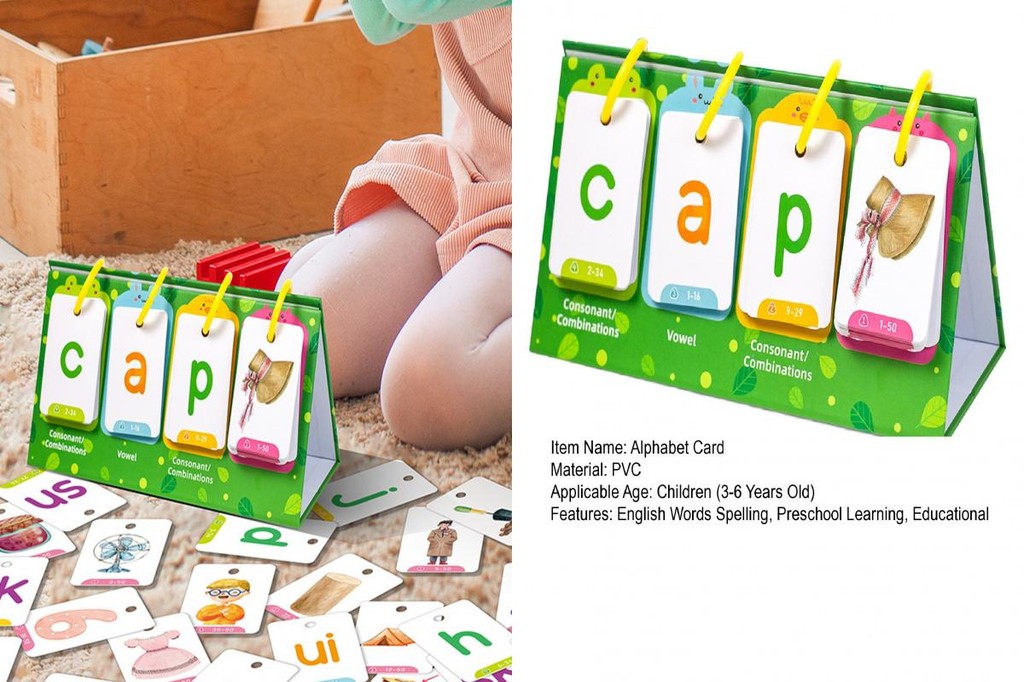 Educational Flashcards Alphabet Learning Cards 129pcs Visual Words ...