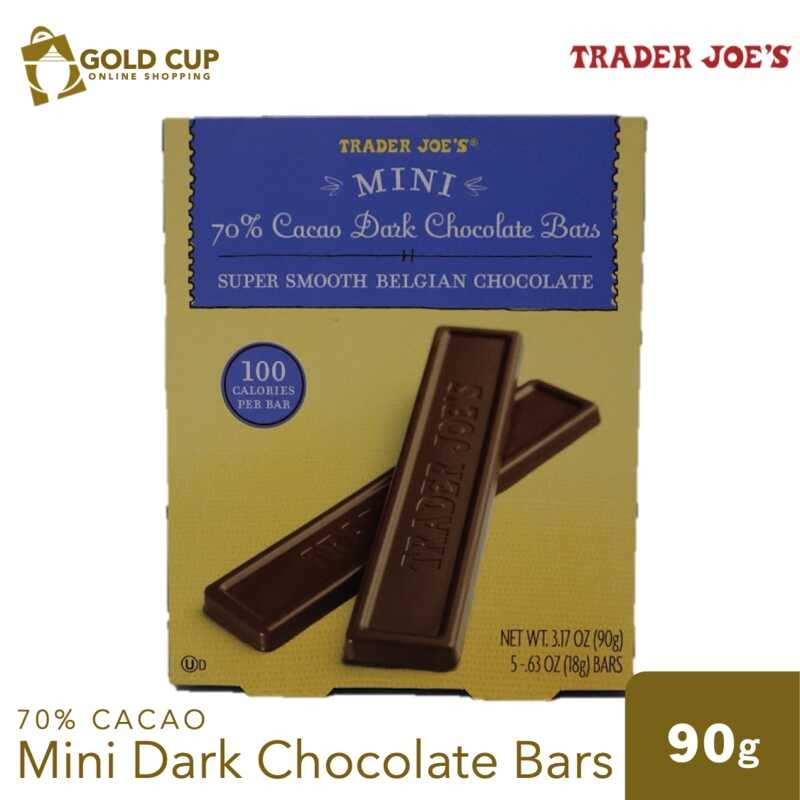 Joe's Trader's Mini 70% Cacao Dark Chocolate Bars 90g (Super Smooth ...