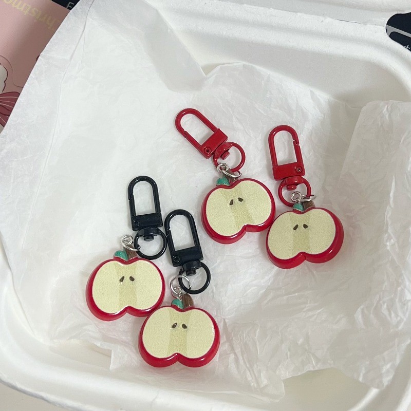 Cute Red Apple Keychain, Girlish Heart, Best Friend, Backpack Pendant ...