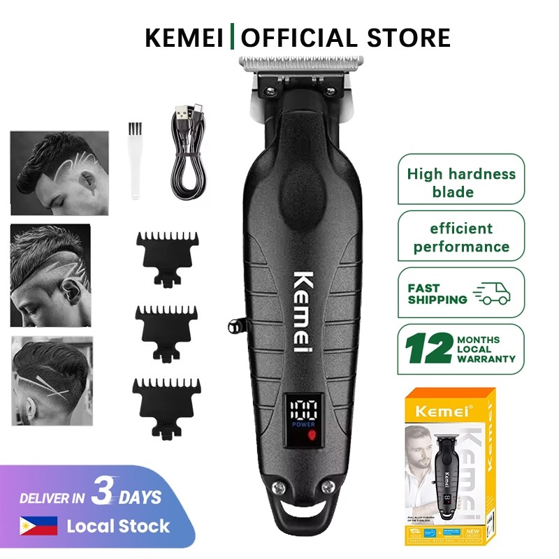 KEMEI Km-2293 Zero Gapped Professional Hair Trimmer Machine USB LED Man ...