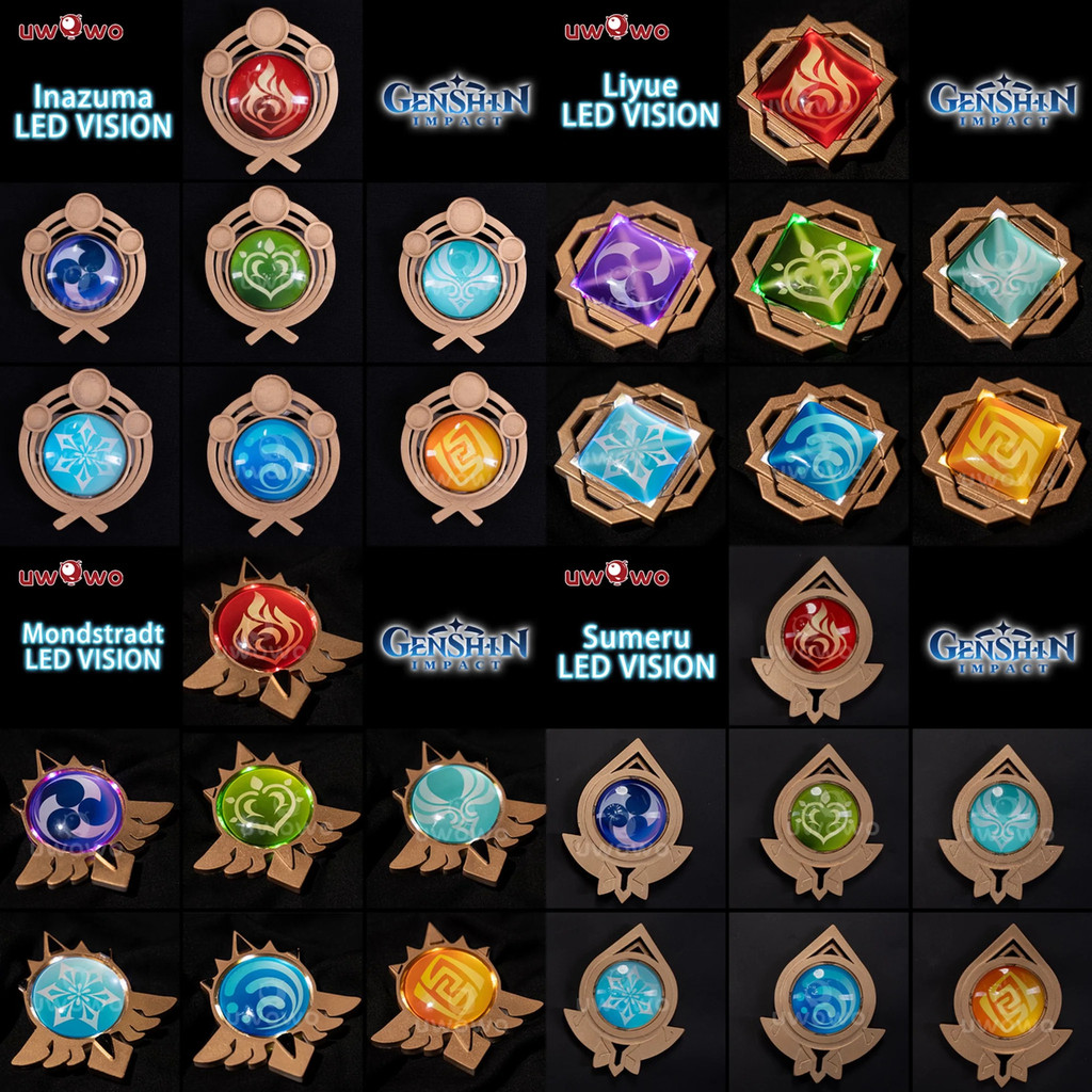 §≈ UWOWO LED Vision "Eye Of God" Game Genshin Impact Cosplay Props ...
