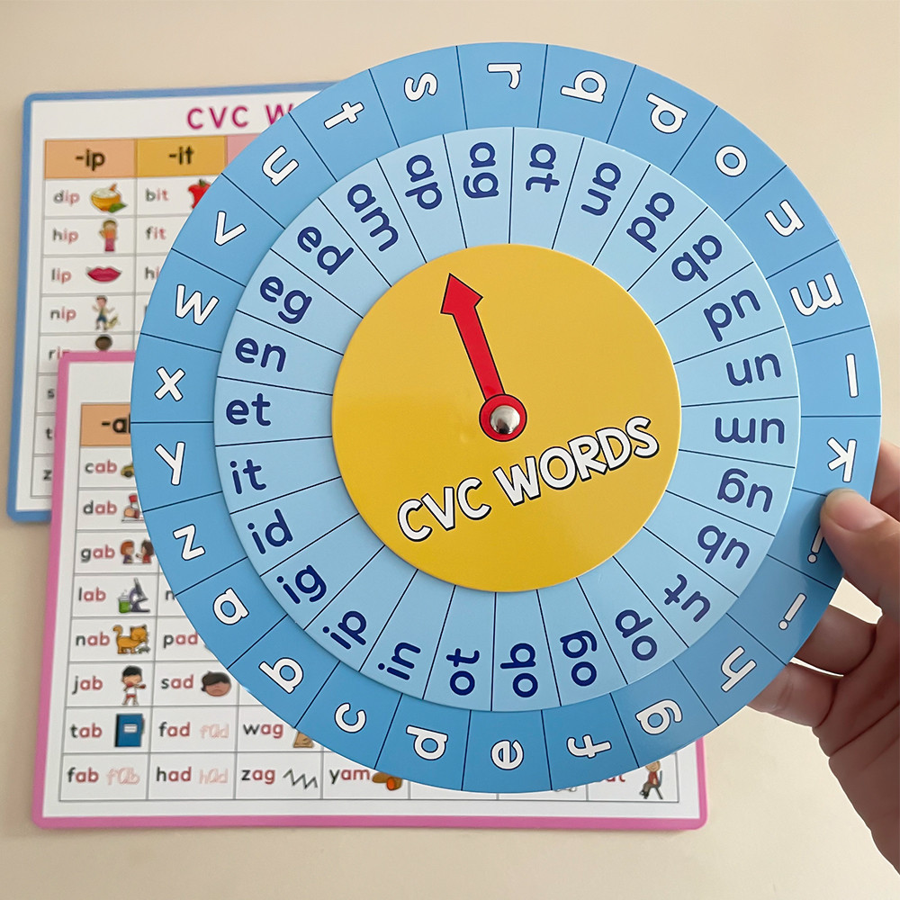 Phonics Puzzle Games, CVC Word Games Turntable,Learn to Read Spelling ...