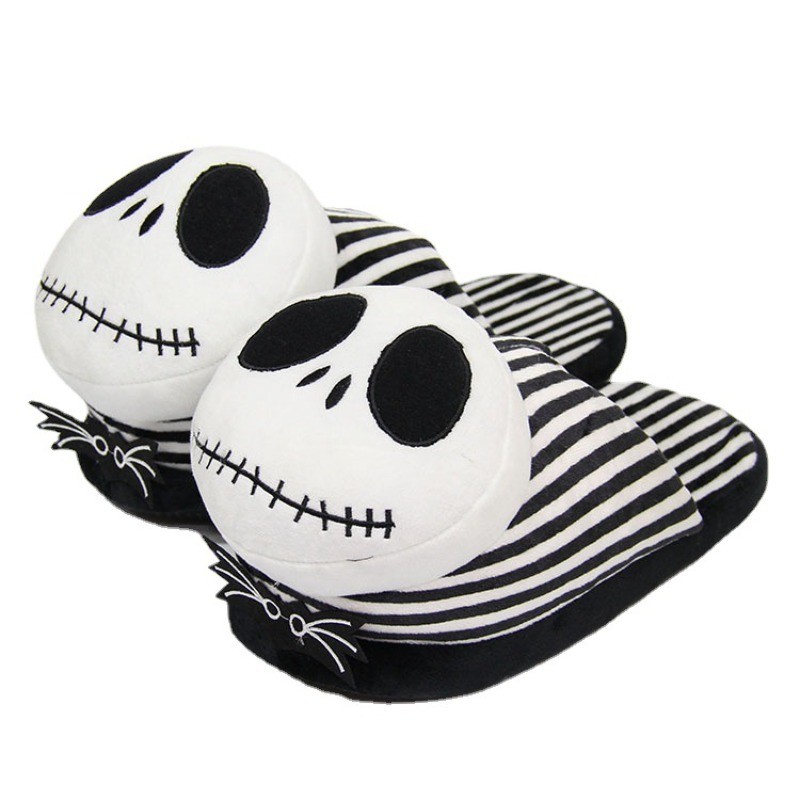 2024 New Style Nightmare Before Christmas jack Striped Plush Slippers ...