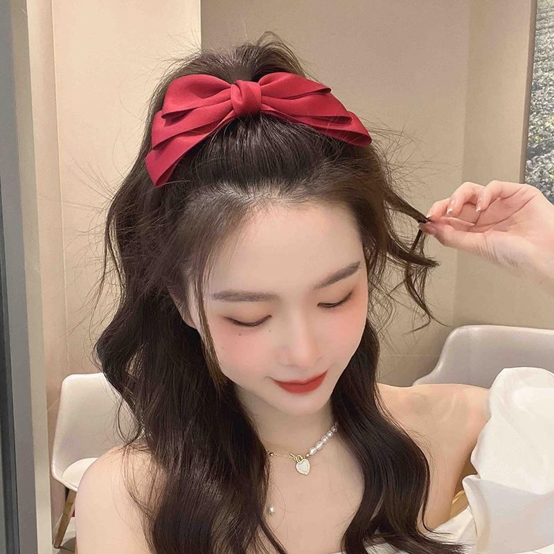Korea Elegant Big Bow Hair Clip Large Ribbon Hair Pin | Shopee Philippines
