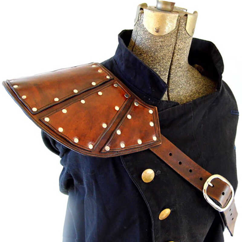 Leather Medieval Renaissance Shoulder Armor Viking Pauldrons Spaulders ...