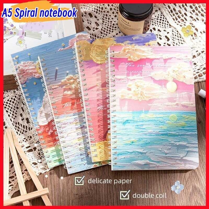 A5 Painting Coil Notepad Flip Spiral Notebook Ins Style Landscape ...