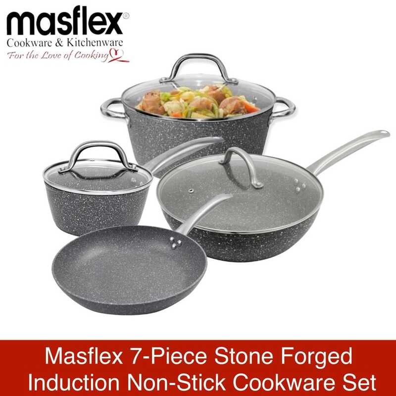 al Masflex 7-Piece Stone / Copper Induction Non Stick Cookware Set ...