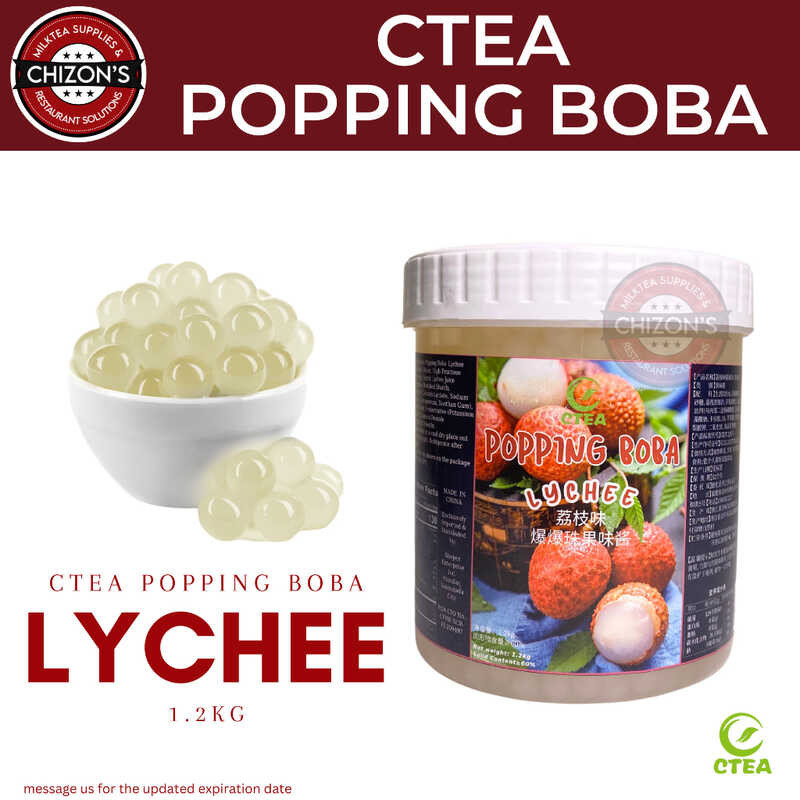 CTEA Lychee Popping Boba 1.2Kg Fruit Milk Tea Sinker 126 7Ec | Shopee ...