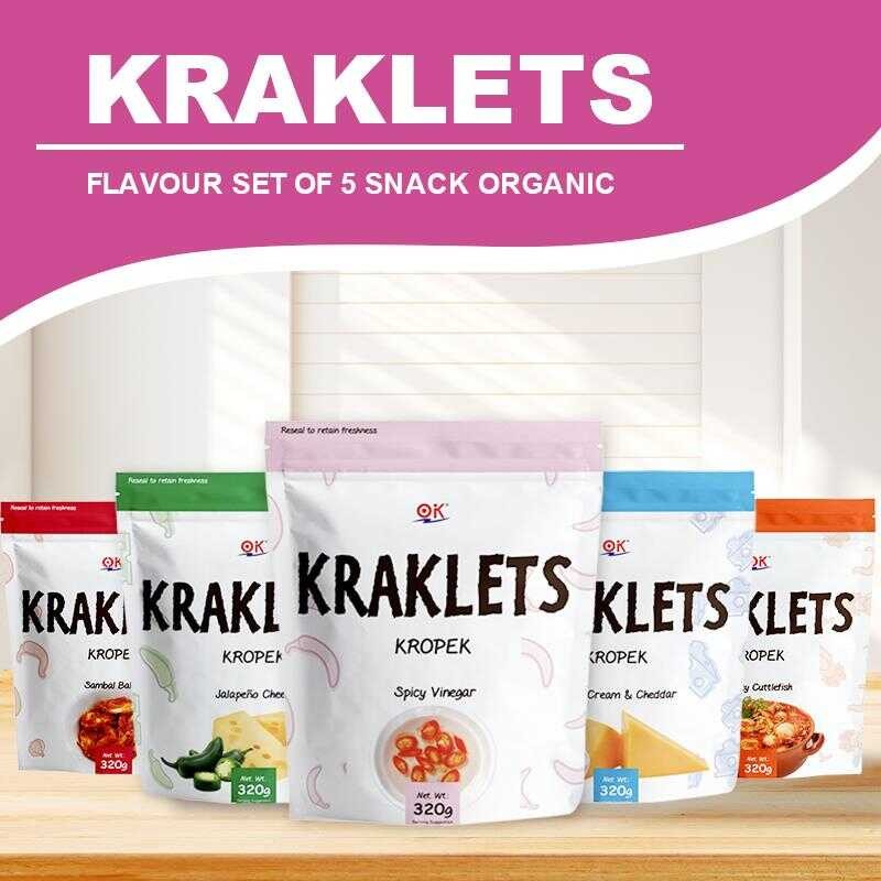 OK Kraklets Kropek 320G Flavour Chip Snacks - Crispy Snack Crunchy ...