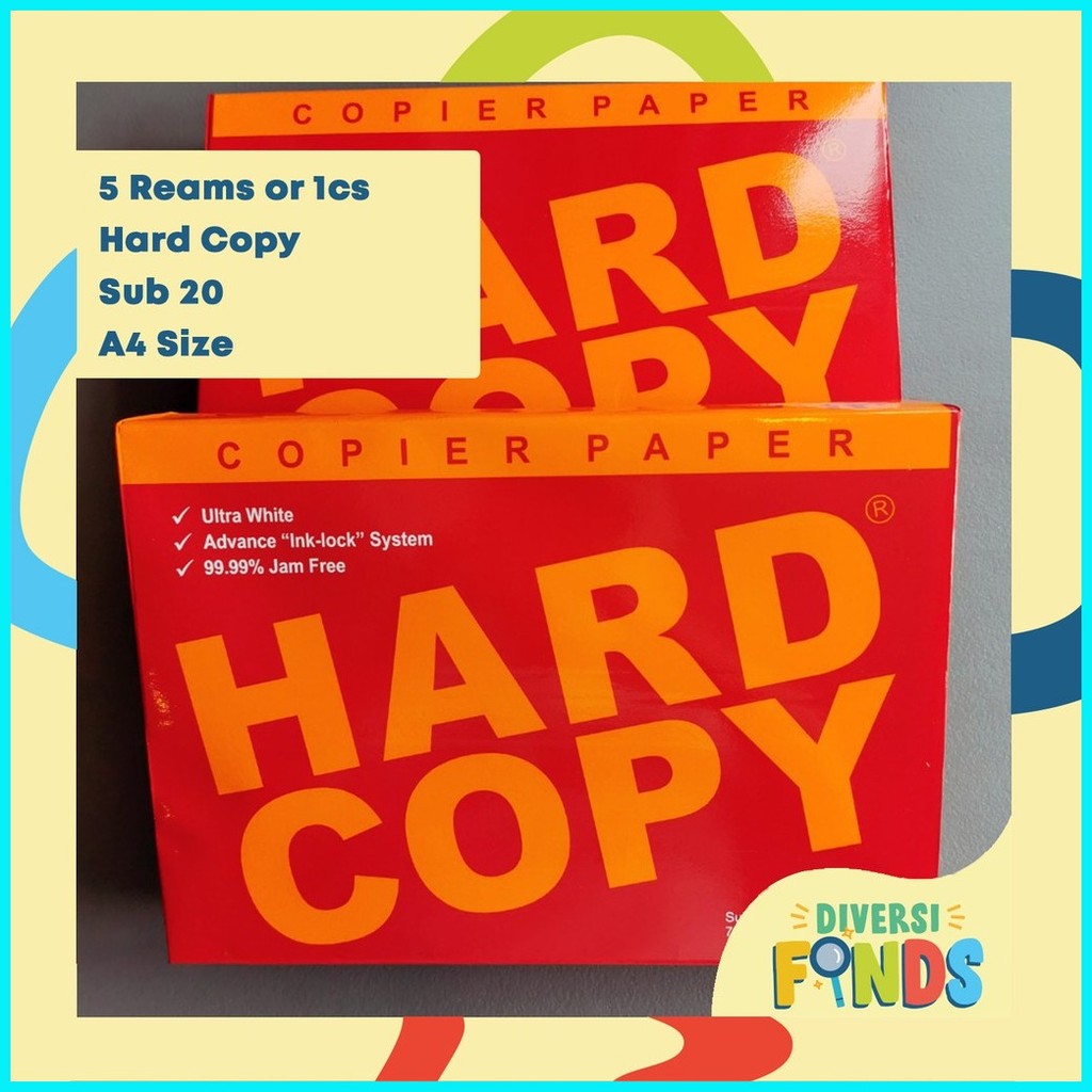 5 REAMS A4 Hard Copy Hardcopy Bond / Copier Paper - Sub 70 Advance ...