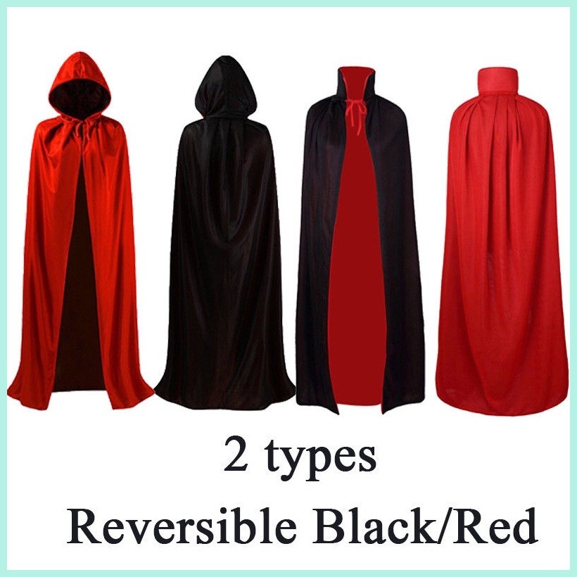 Adult Long Cape Hood Masquerade Halloween Costume Dress Smock Hooded ...